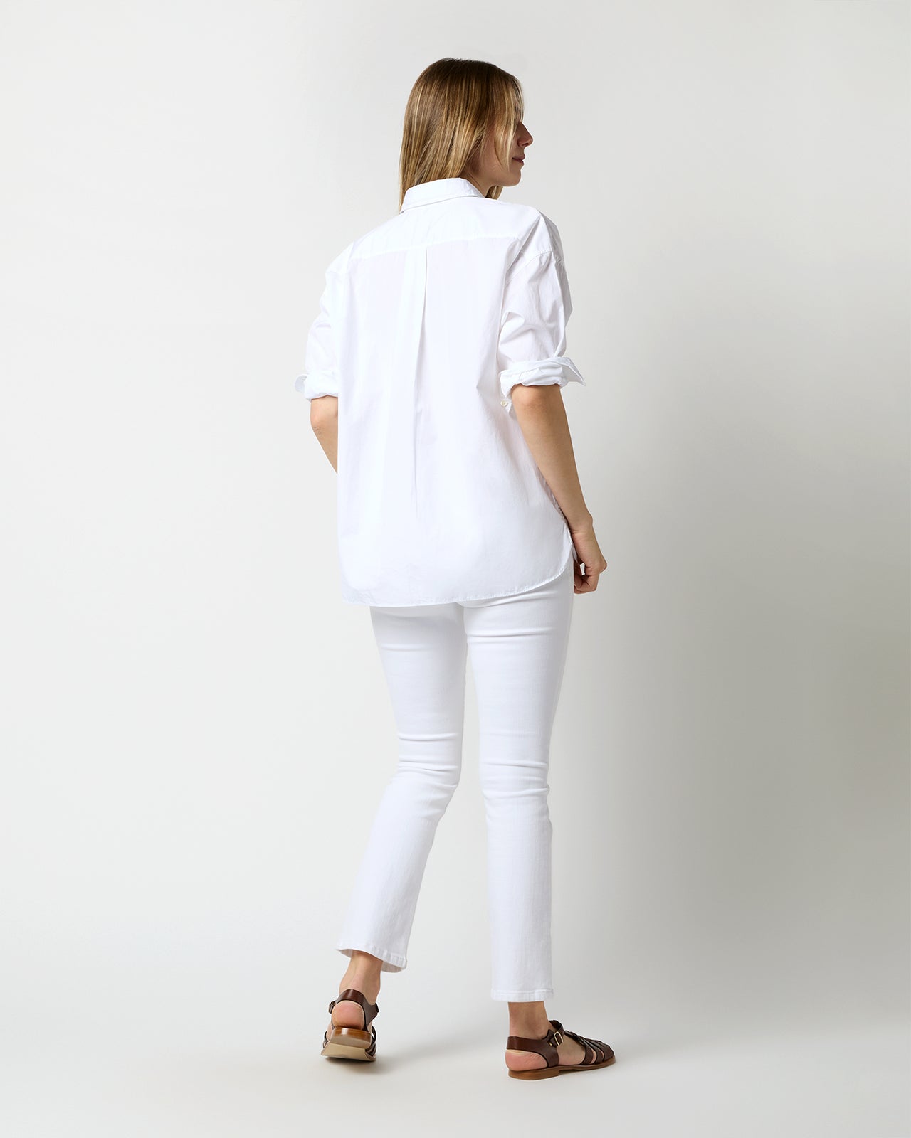 Weekender Shirt in White Poplin | Shop Ann Mashburn