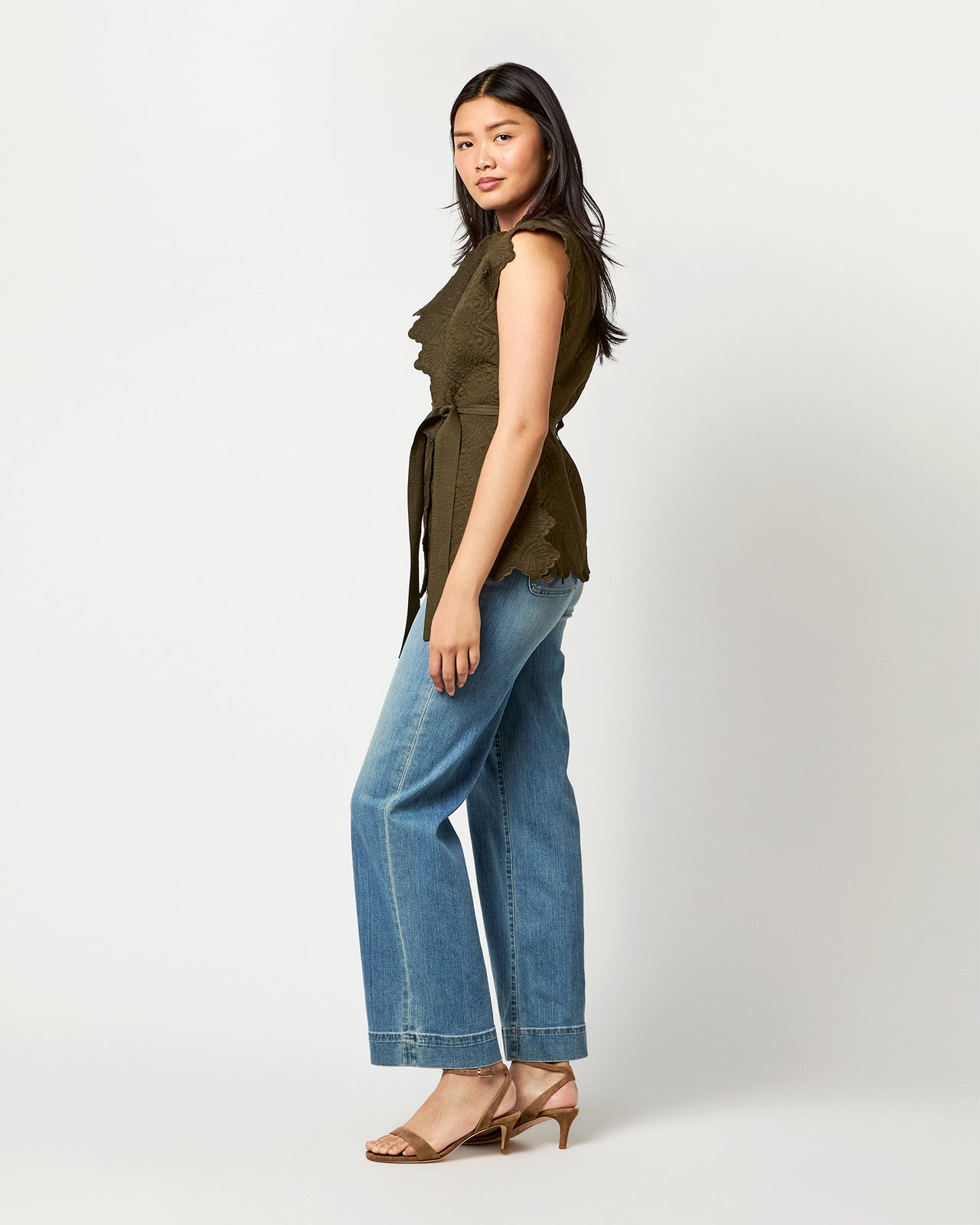 Leiro Vest in Militaire | Shop Ann Mashburn