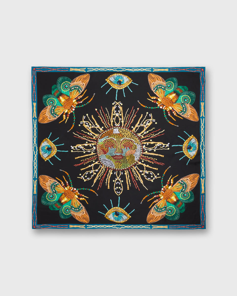 Square Scarf in Black Celestial | Shop Ann Mashburn