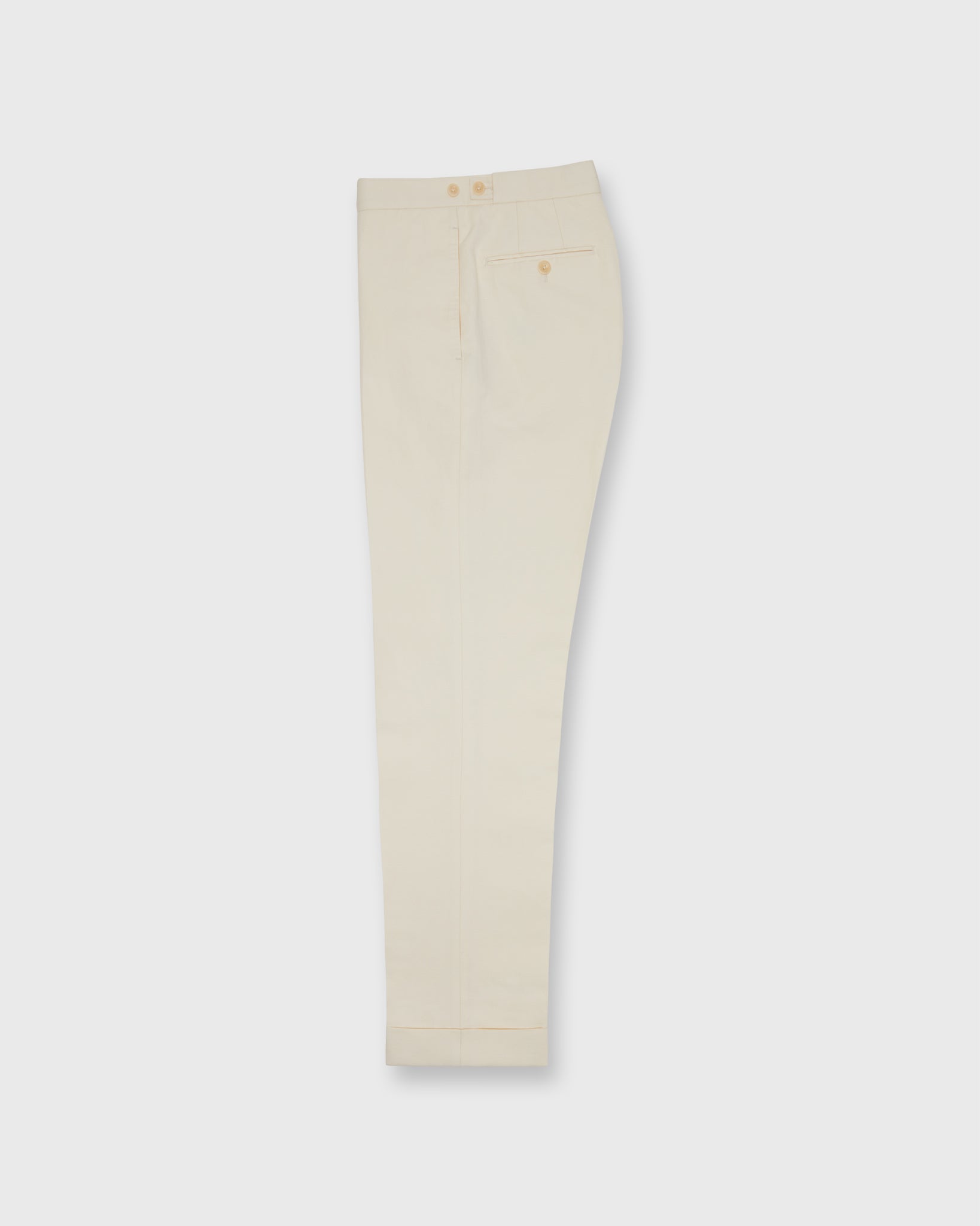 Side-Tab Dress Trouser in Ivory Canvas | Shop Sid Mashburn
