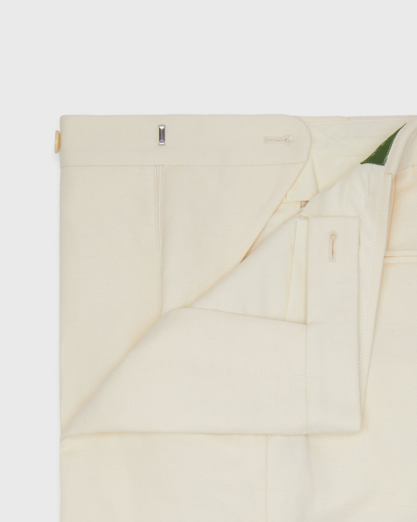 Side-Tab Dress Trouser in Ivory Canvas | Shop Sid Mashburn