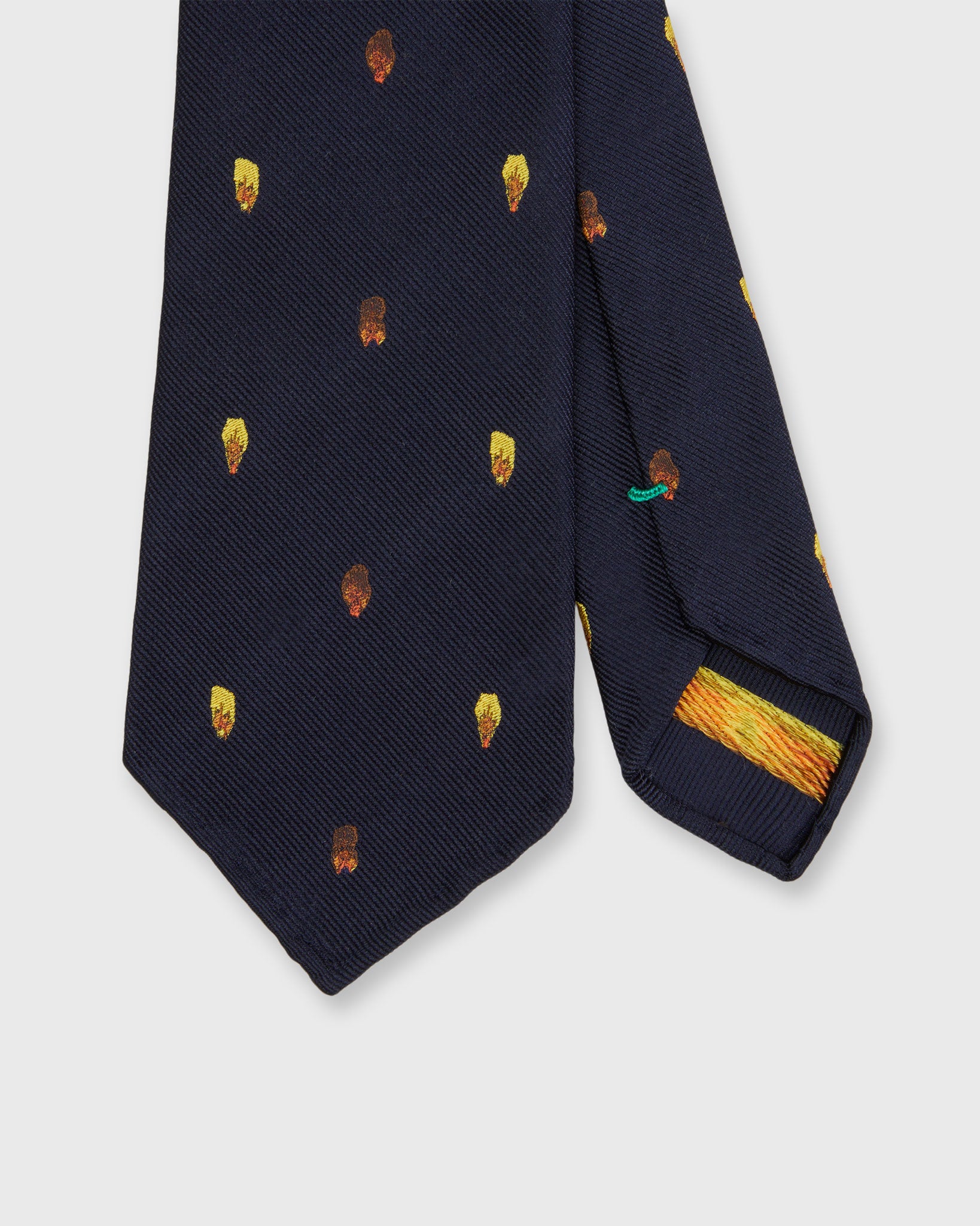 Silk Club Tie in Navy/Gold Maple Seed | Shop Sid Mashburn