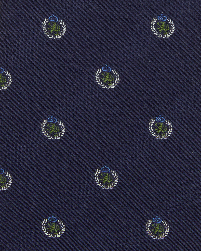 Silk Club Tie in Navy/Moss Griffin Crest | Shop Sid Mashburn