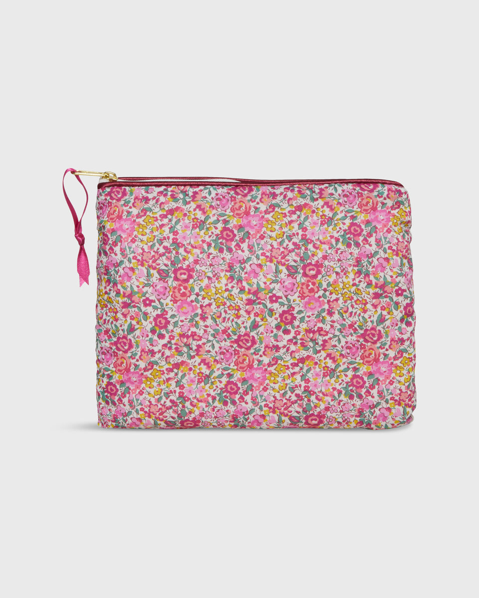 Soft Small Zip Pouch in Pink/Multi Emma & Georgina Liberty Fabric ...