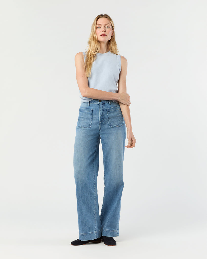 Rosie Shell in Heather Sky Cotton/Silk | Shop Ann Mashburn