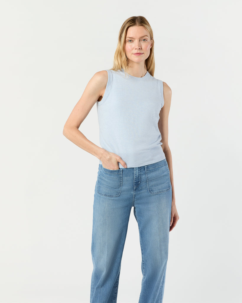 Rosie Shell in Heather Sky Cotton/Silk | Shop Ann Mashburn