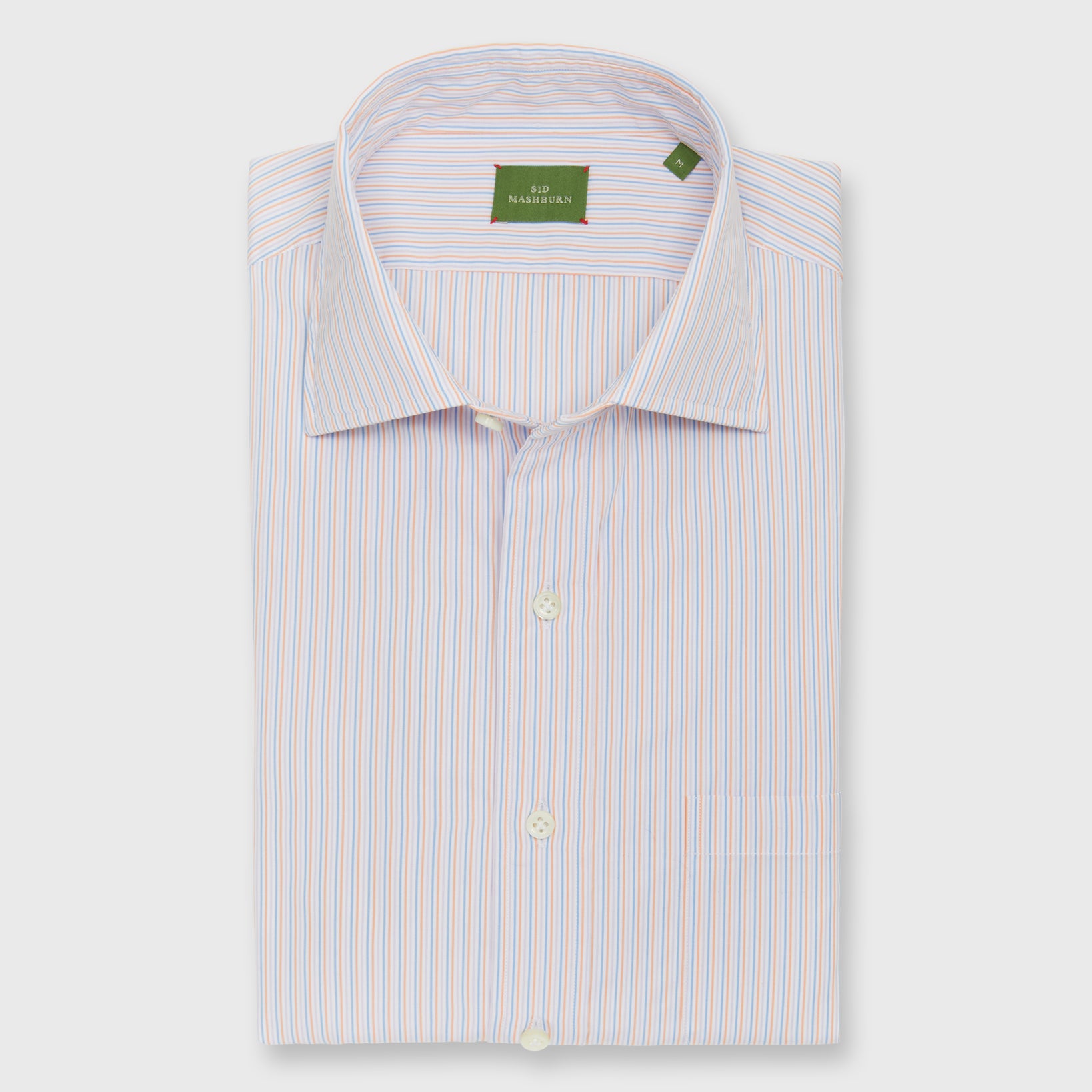 Made-to-Measure Shirt in Blue/Persimmon/Lavender Stripe Poplin | Shop ...