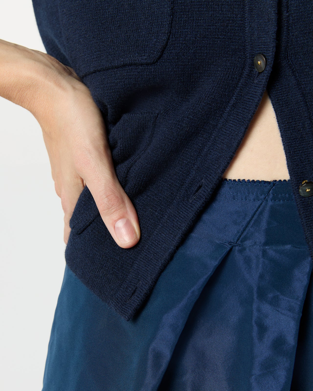 Cossie Skirt in Navy Nylon Taffeta | Shop Ann Mashburn