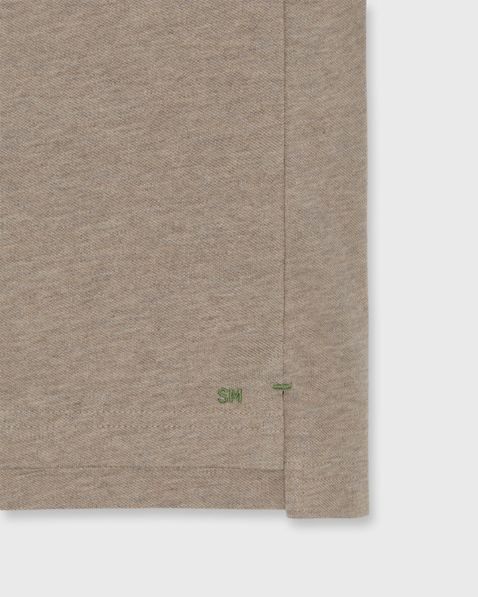Court Polo in Heather Flax Pima Pique | Shop Sid Mashburn