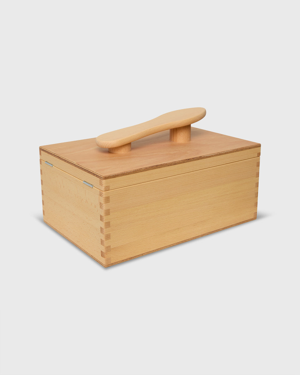 Shoe Cleaning Box With Folding Lid in Oiled Beechwood | Shop Sid Mashburn