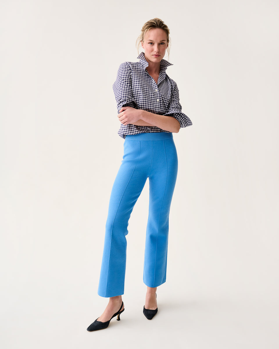 Lara Pant in French Blue Supima Cotton | Shop Ann Mashburn