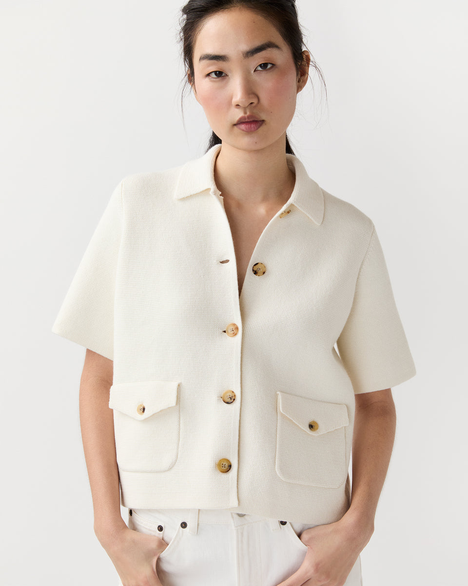 Devon Jacket in Ivory Cotton/Linen | Shop Ann Mashburn