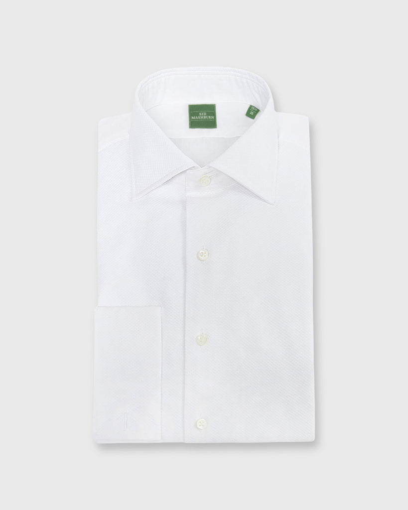 French-Cuff Bib-Front Tuxedo Shirt in White Pique/Poplin | Shop Sid ...