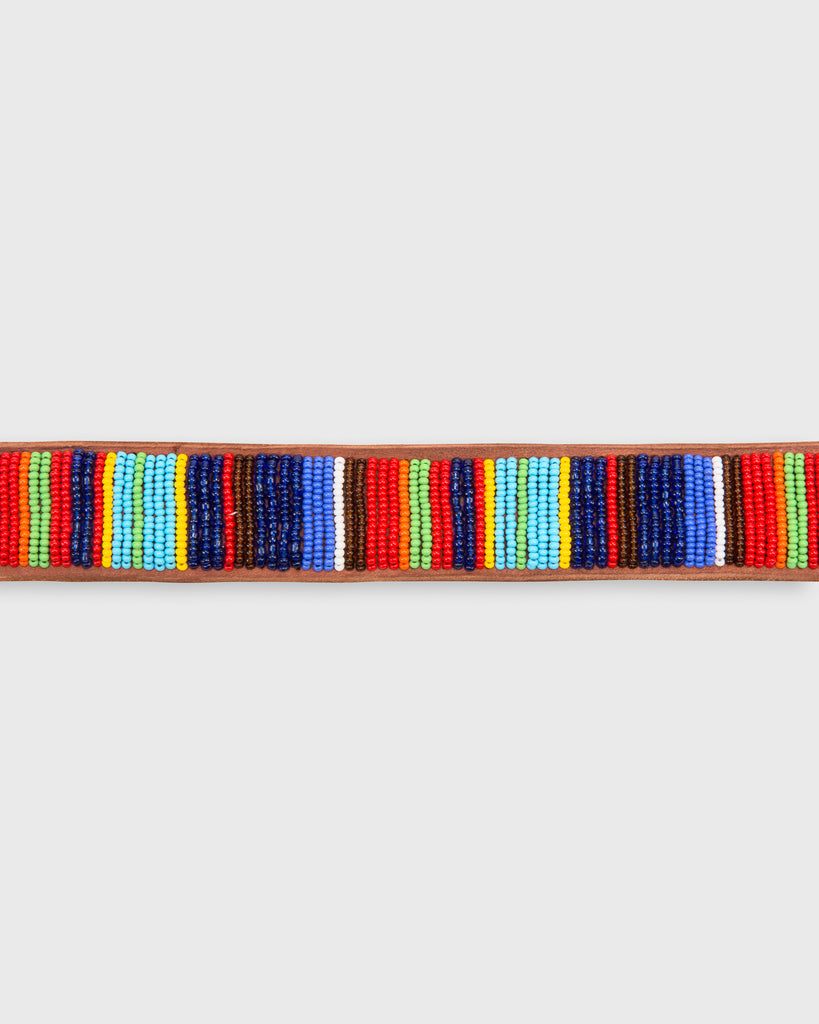 1.25" African Beaded Belt in Multicolor Vertical Stripe | Shop Mashburn