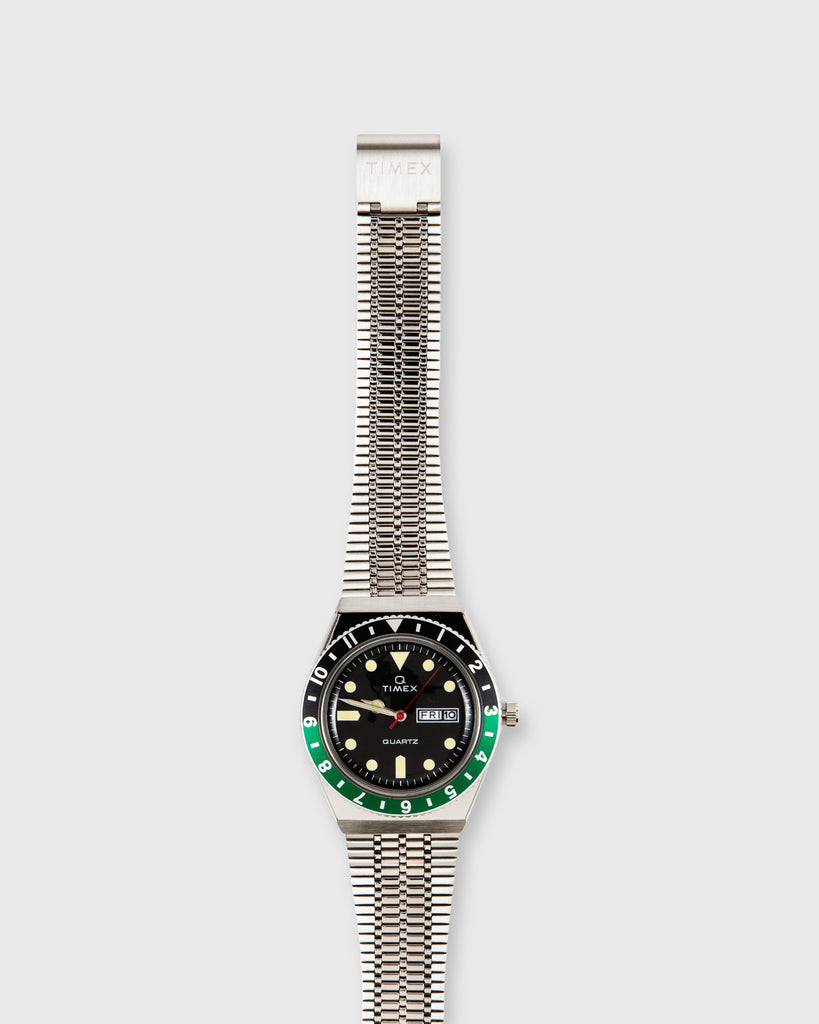Q Timex Reissue Watch in Silver/Black/Green | Shop Sid Mashburn