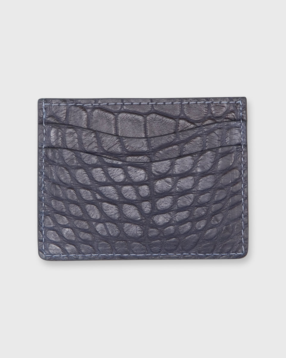 Card Holder in Navy Matte Alligator | Shop Mashburn
