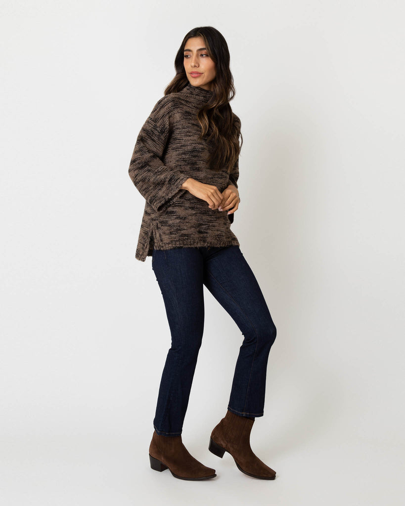 Anoa Tiger Sweater in Brown/Black Alpaca/Wool Blend | Shop Ann Mashburn